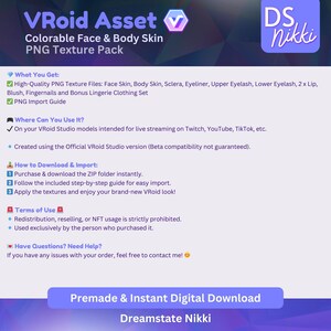 Vroid Skin Texture Pack for Vtubers – Face, Body, Eyelash & Makeup ...