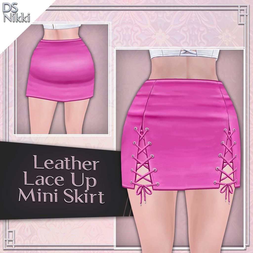 Vroid Leather Lace up Mini Skirt Color Set Clothing Textures PNG Cute ...