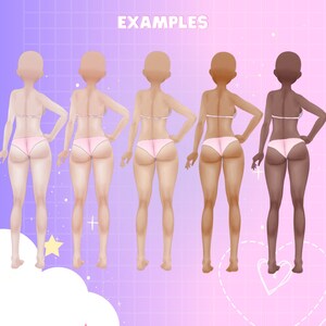 Vroid Face & Body Skin PNG Texture Pack Vtuber Assets for Streaming ...