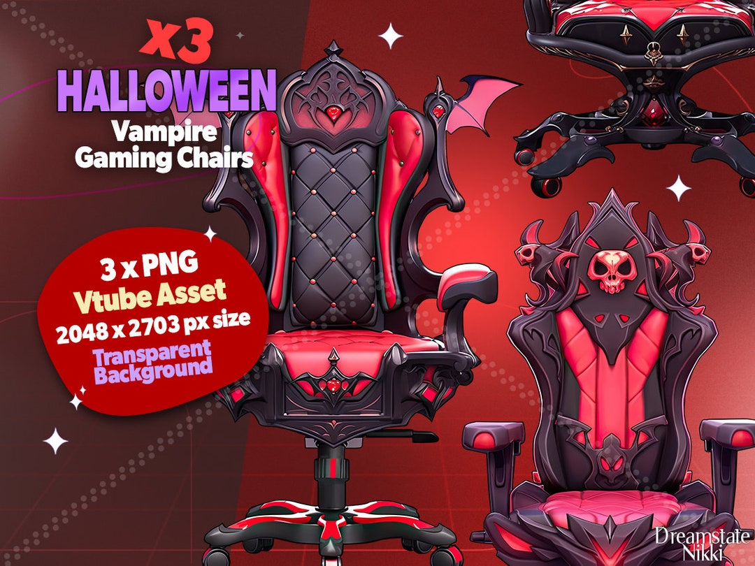 Halloween Vampire Gaming Chair PNG – 3x Spooky Vtuber Asset Pack - Etsy