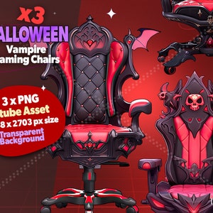 Halloween Vampire Gaming Chair PNG – 3x Spooky Vtuber Asset Pack - Etsy
