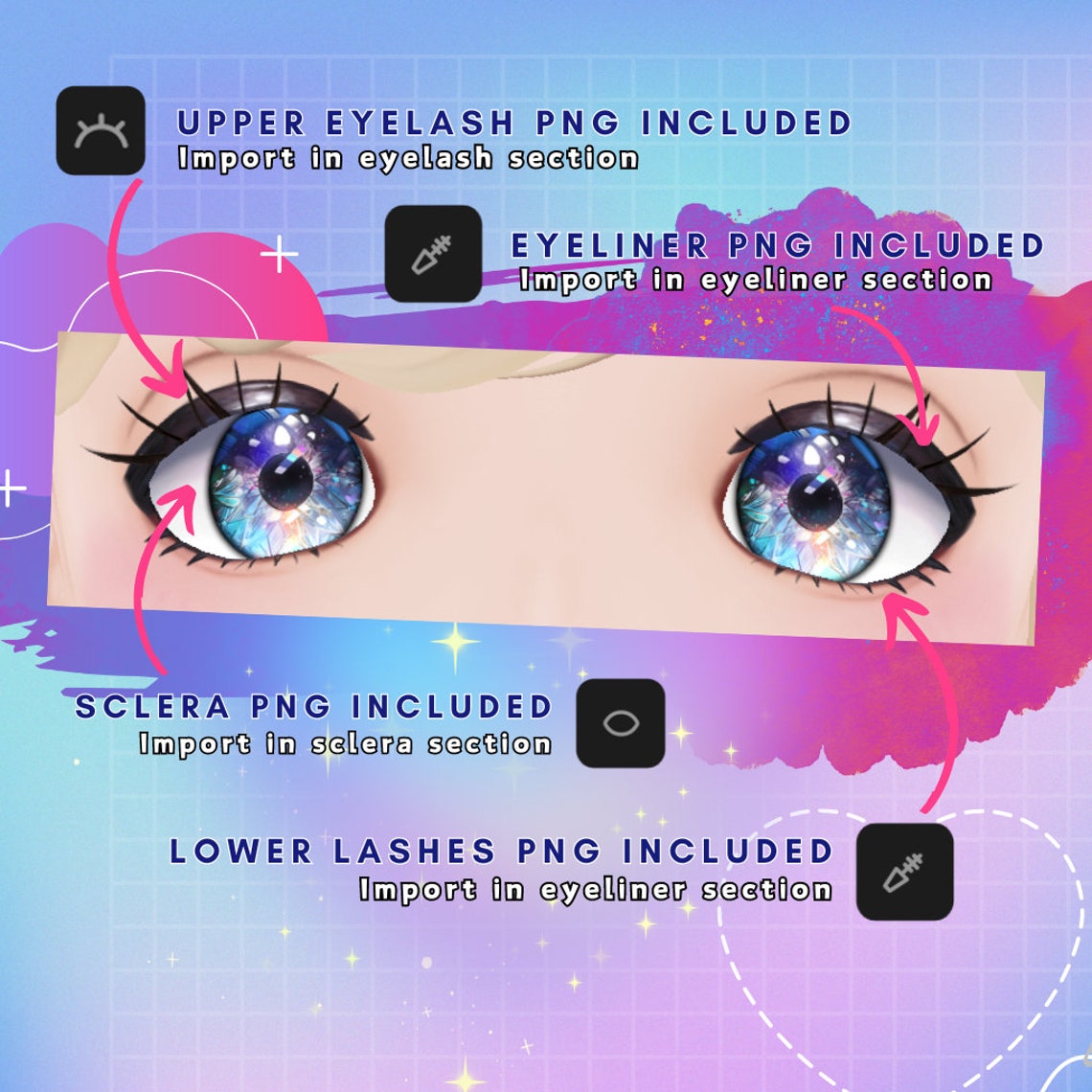 Vroid Iris Eye PNG Texture Pack - Vtuber Assets for Streaming - Etsy