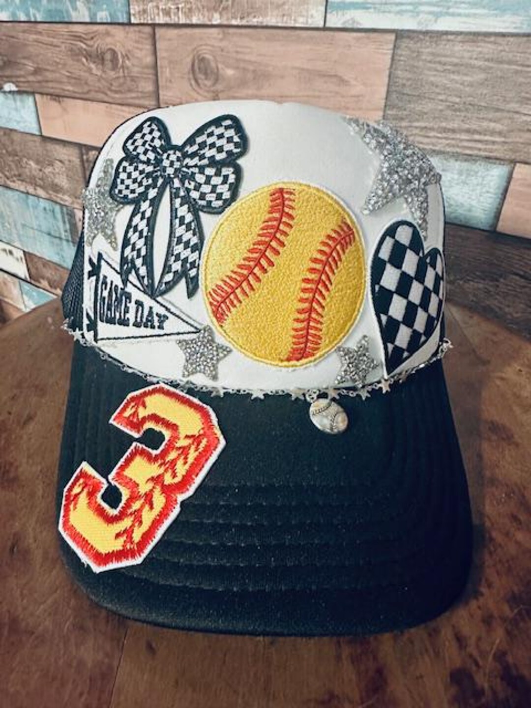 Baseball Hat Patch, Checkered Heart Patch, Hat Patches, Paw Patch ...