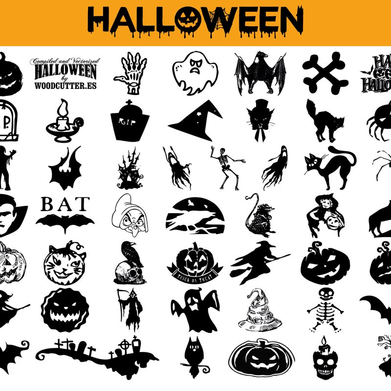 Black and White Halloween Svg - Etsy