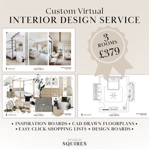 3 Room Custom Virtual Interior Design Full Interior Design Service ...