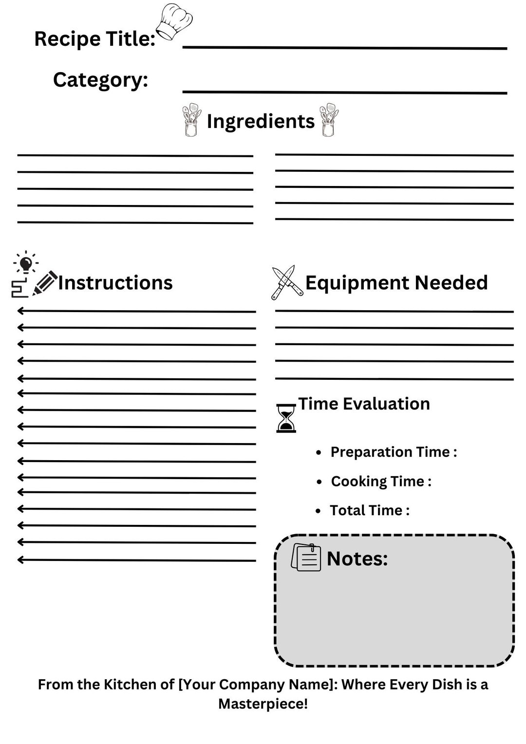 Professional Recipe Card Printable Recipe Card Floral Recipe - Etsy