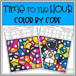 Telling Time Color by Code - Etsy