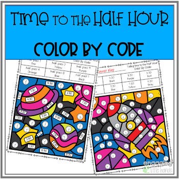Telling Time Color by Code - Etsy