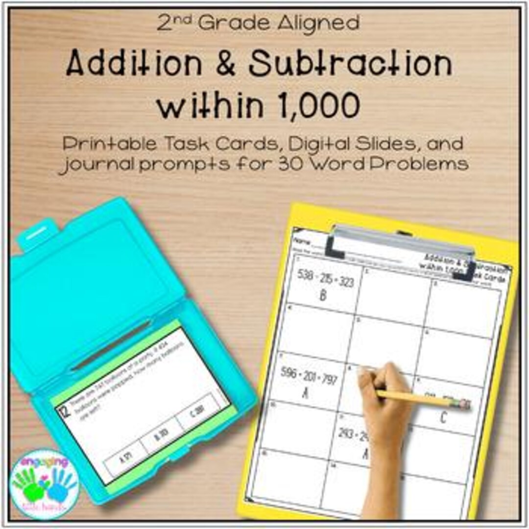 Addition and Subtraction Word Problems Within 1,000 - Etsy