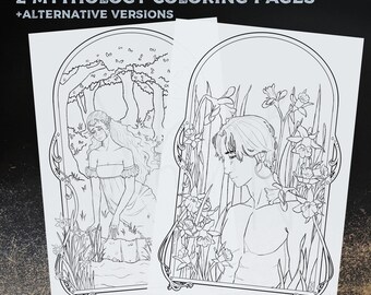 echo and narcissus coloring page