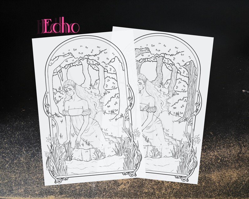 Echo and Narcissus | Greek Mythology Coloring Duo | Digital Download - Etsy