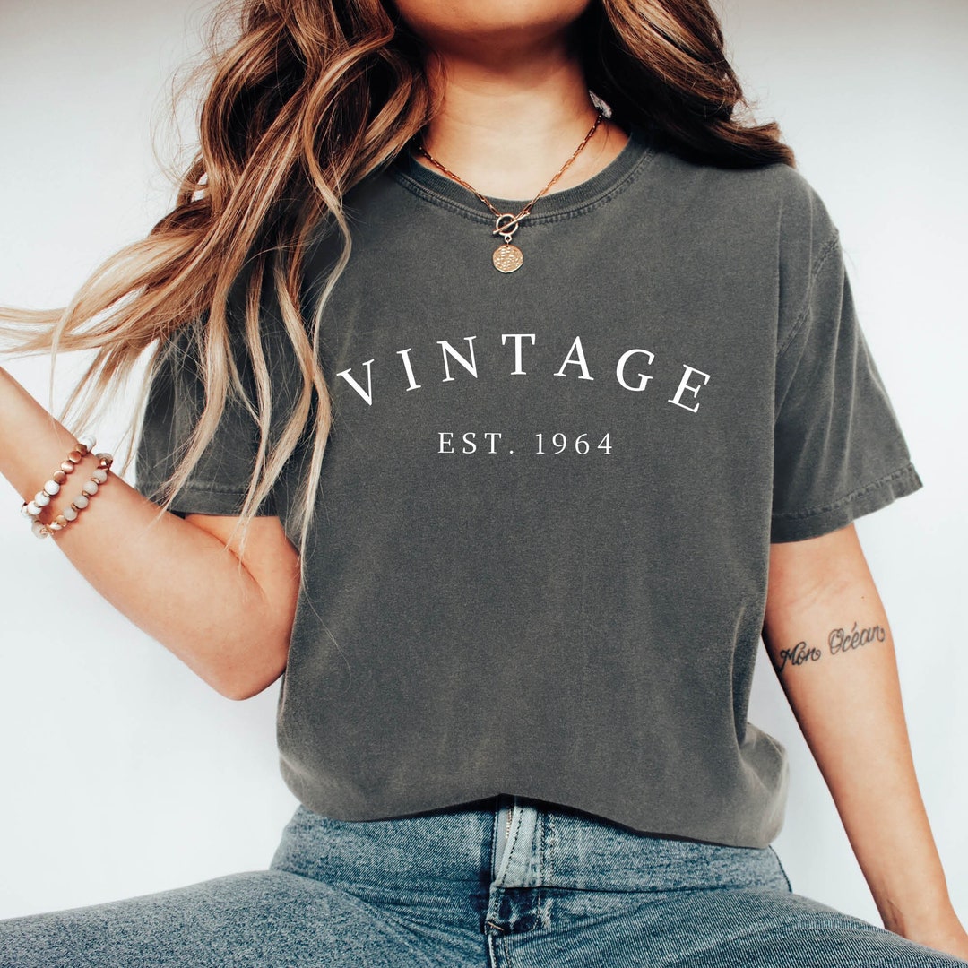 Vintage Est. 1964 T-shirt, Vintage 1964 Birthday Shirt, 1964 Retro Tee ...