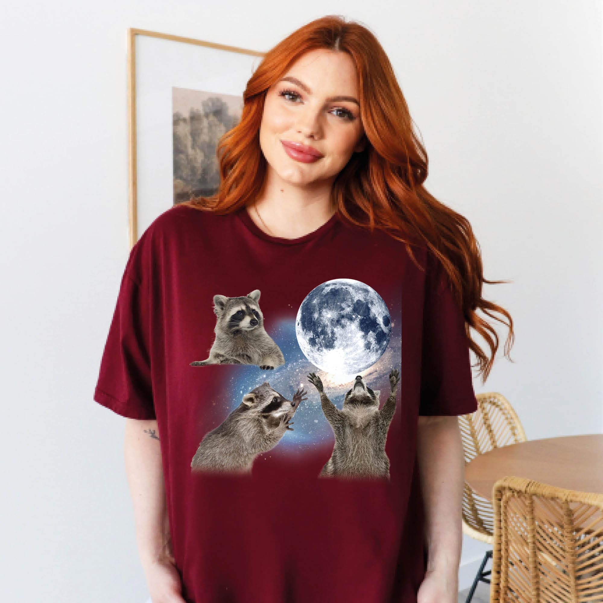 Three Raccoons Vintage Graphic T-shirts, Raccoon Lovers Tee, Raccoon ...