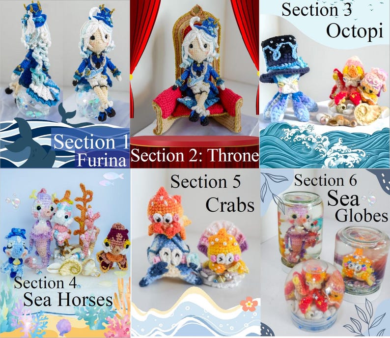 Crochet Furina, Realm of Hydro Archon and Sea Friends (e-book ...