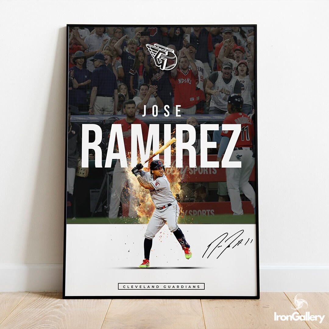 Jose Ramirez Poster Cleveland Guardians Poster Baseball Poster Mid ...