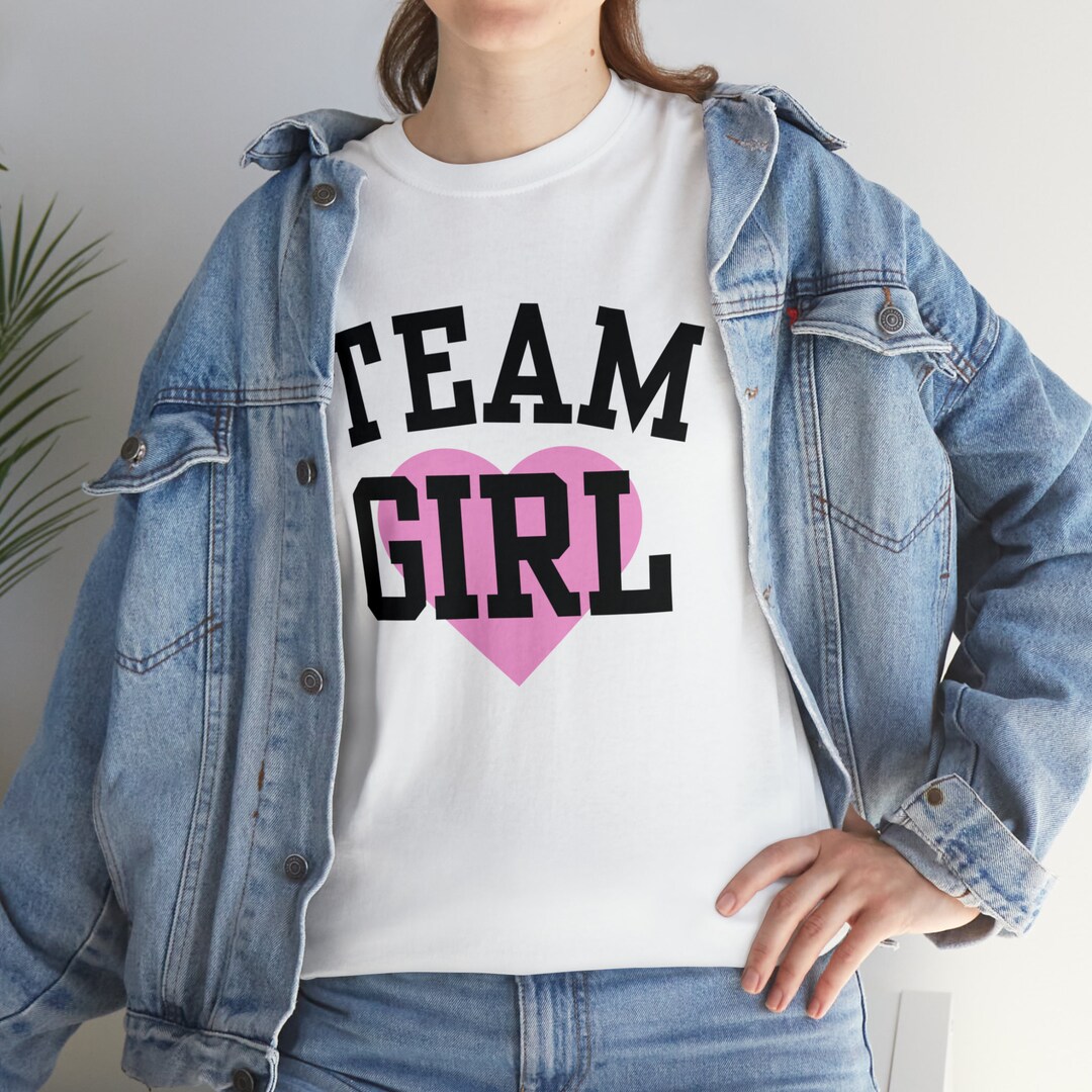 Gender Reveal Team Girl Cotton Tee (big Front) - Etsy