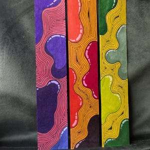 Unique Hand Drawn Bookmark | Dripping Lava Design, Fluid Shapes ...