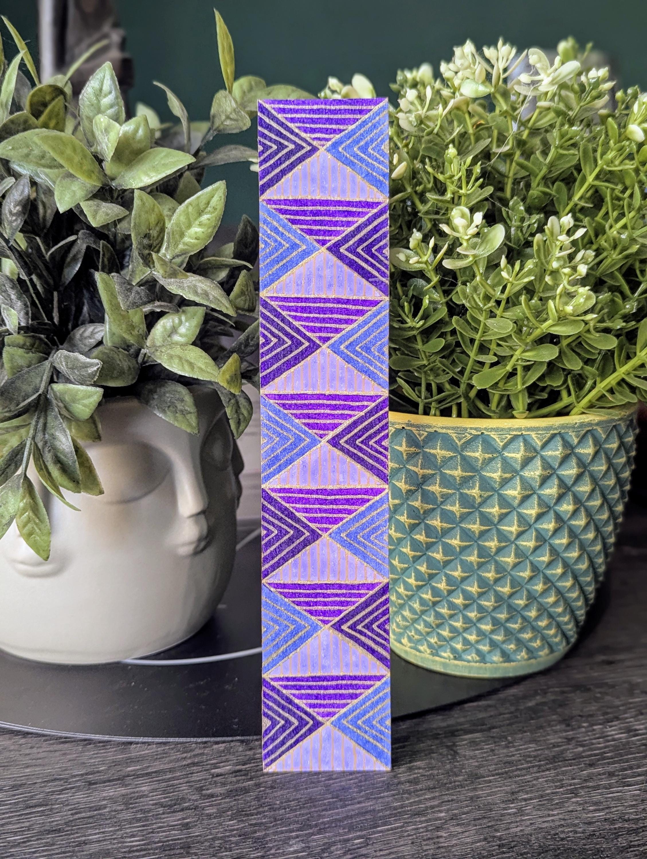 Unique Hand Drawn Bookmark | Vibrant Geometric Patterns, Colorful ...