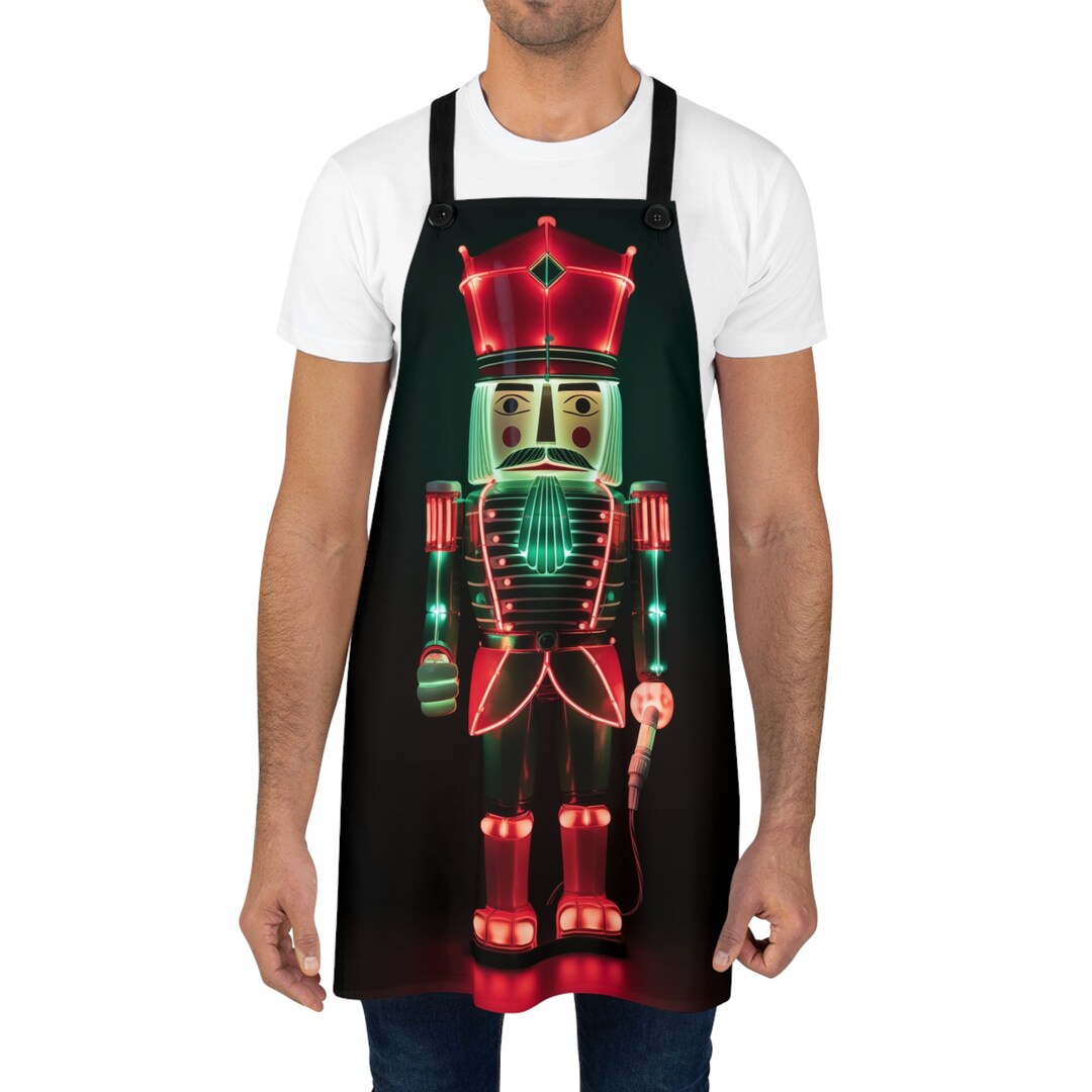 Christmas Apron, Neon, Nutcracker, Gifts for Cooks, Cook, Baker, Gift, Christmas, Xmas, Apron ...