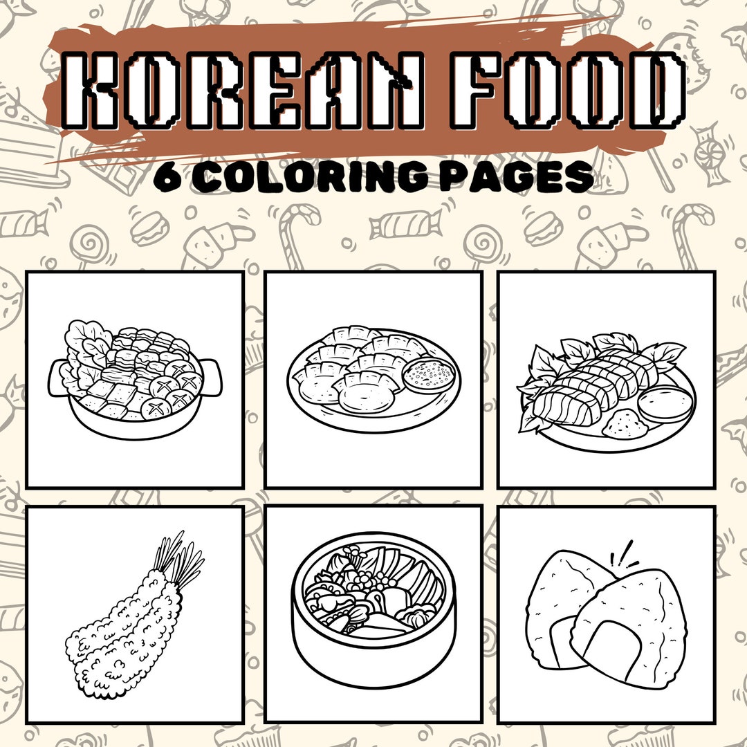 Korean Food : Korean Food Coloring Relaxing - Etsy