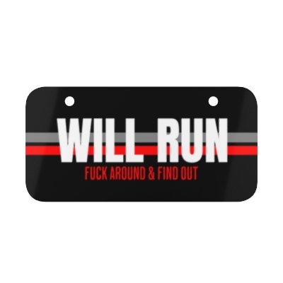 Will Run License Plate, Fuck Around and Find Out, Custom Motorcycle ...