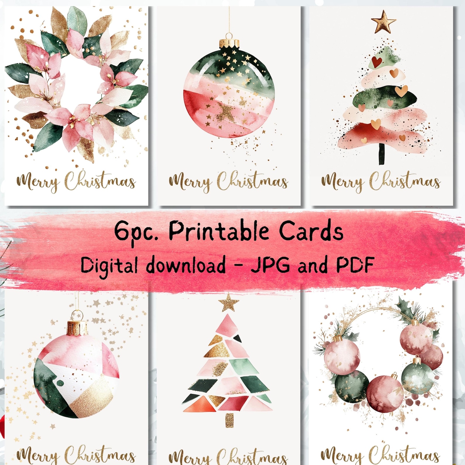 Printable Christmas Cards | Cute Xmas Tree E-cards | Christmas PNG ...