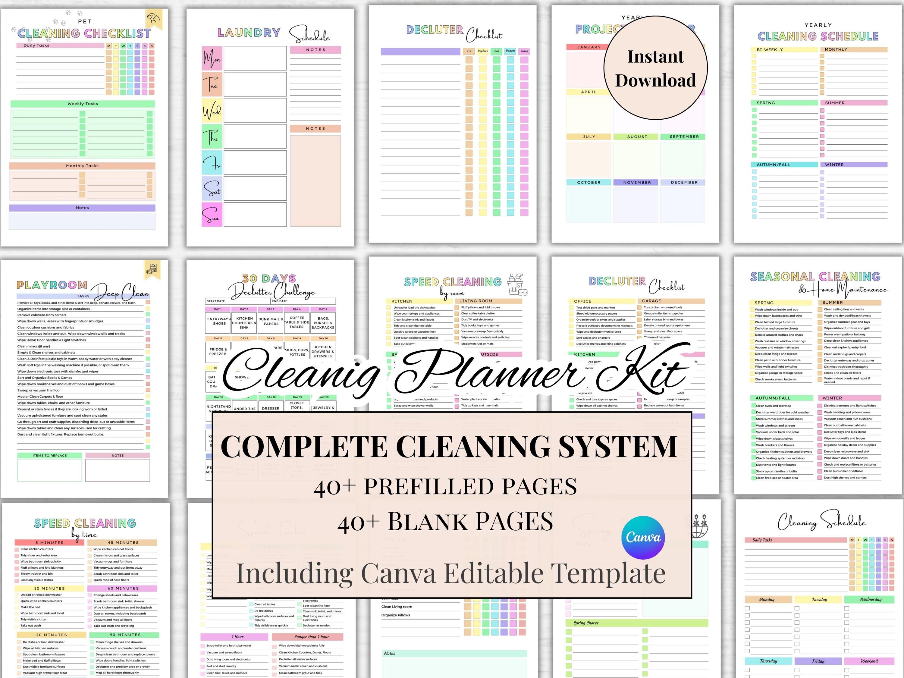 Cleaning Schedule Printable: Daily, Weekly, Monthly Checklists ...