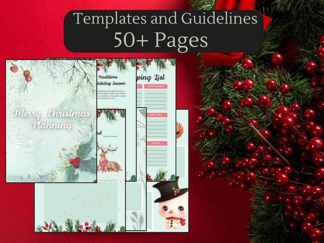 Holiday Planner Template Digital Download, Christmas Planning Printable ...