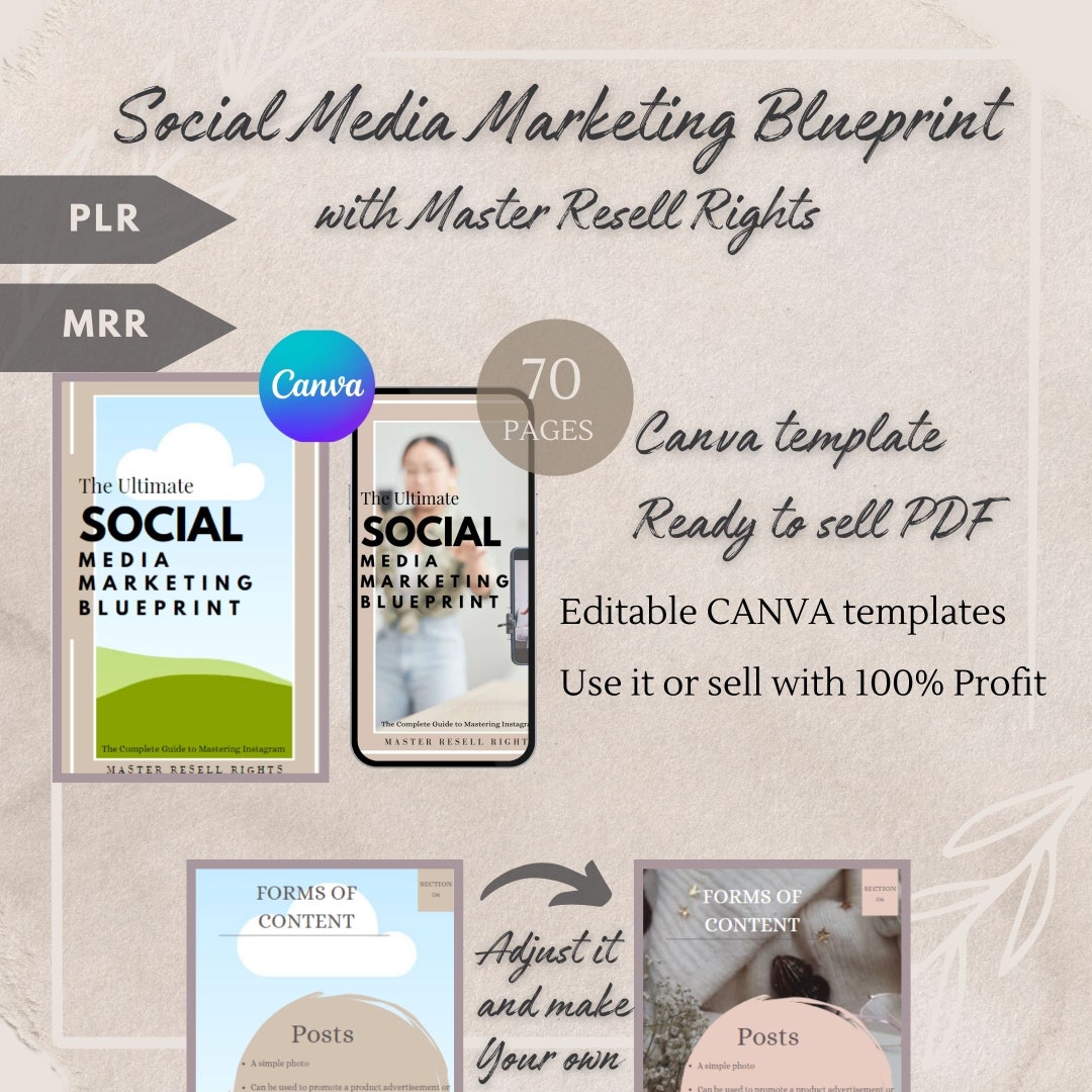Social Media Marketing Blueprint Guide Template Master Resell Rights Done for You Ebook Template ...