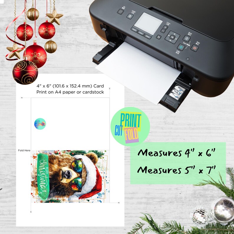 Printable Christmas Card | Cute Animals | Xmas Cards | Christmas PNG ...