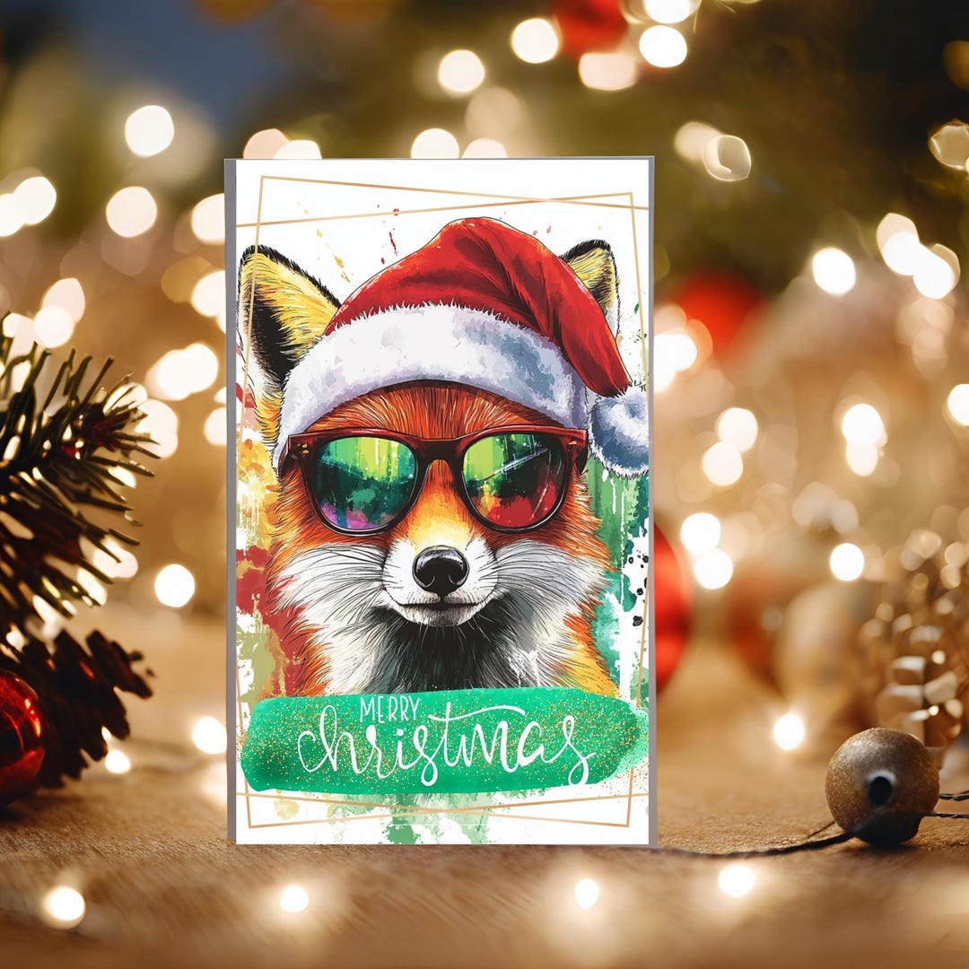Printable Christmas Card | Cute Animal Holiday Card Download ...