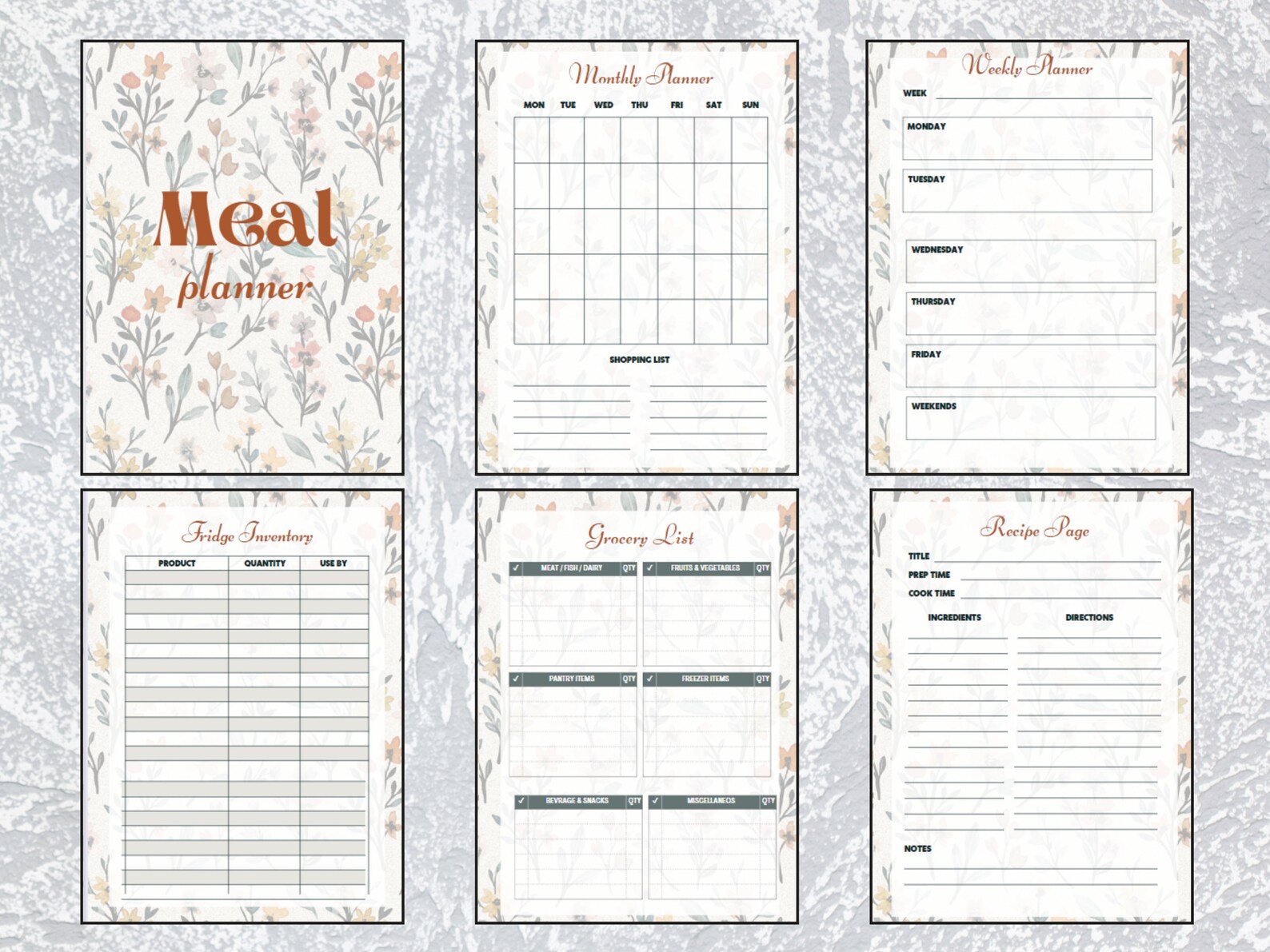 Meal Planner Printable | Meal Prep Template | Monthly Weekly Plan ...