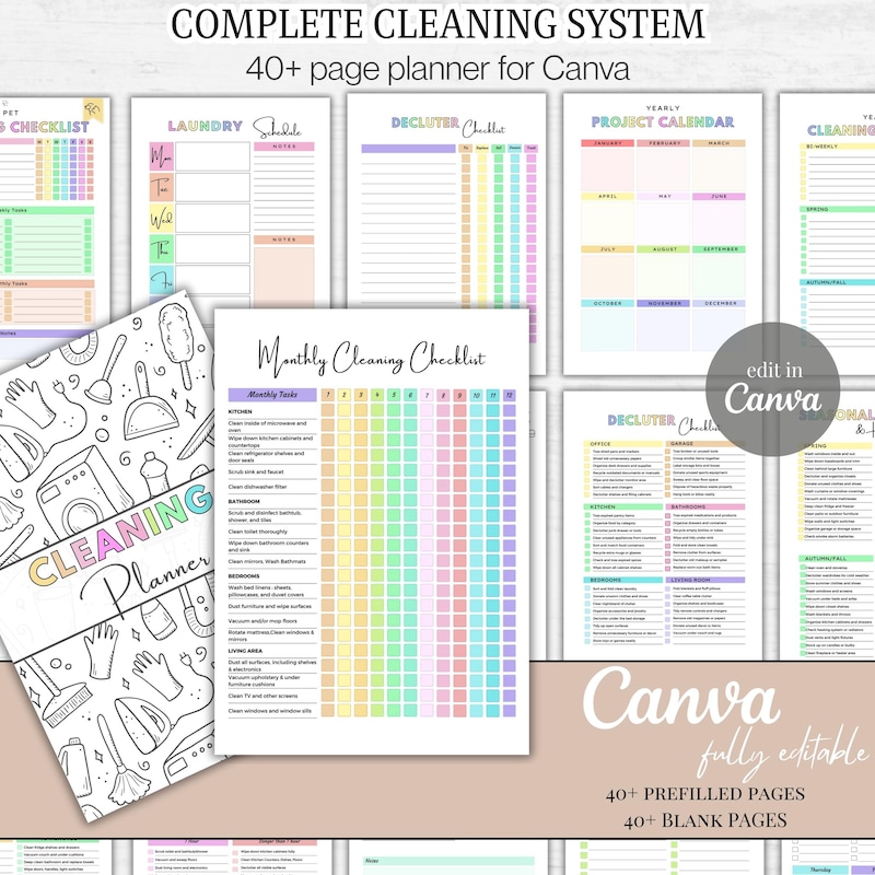 Cleaning House Template - Etsy