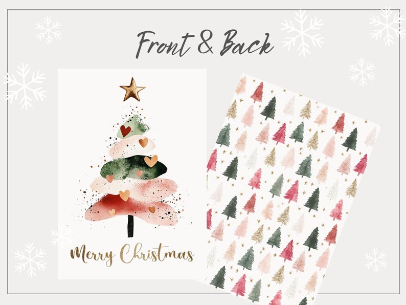 Rustic Christmas Tree Card: Watercolor Holiday Greeting (digital ...