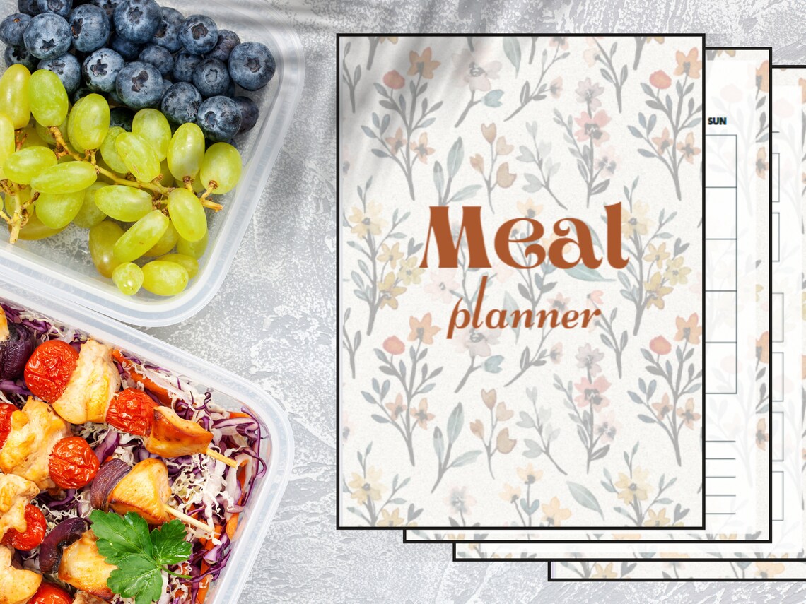 Meal Planner Printable Meal Prep Template Monthly Weekly - Etsy