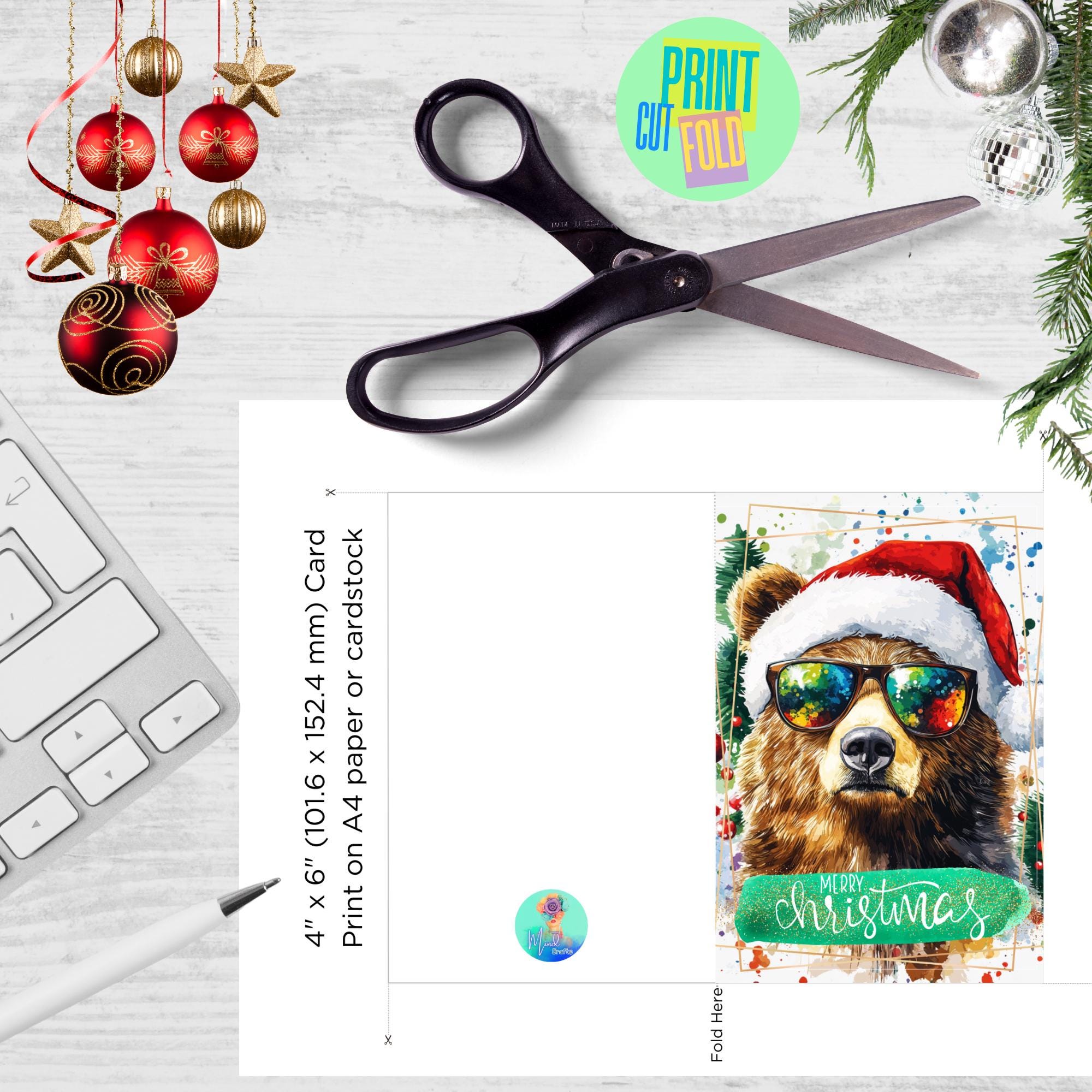 Printable Christmas Card | Cute Animals | Xmas Cards | Christmas PNG ...