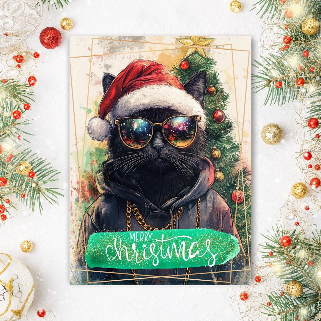 Printable Christmas Card Animal Designs Funny Holiday Card Christmas ...