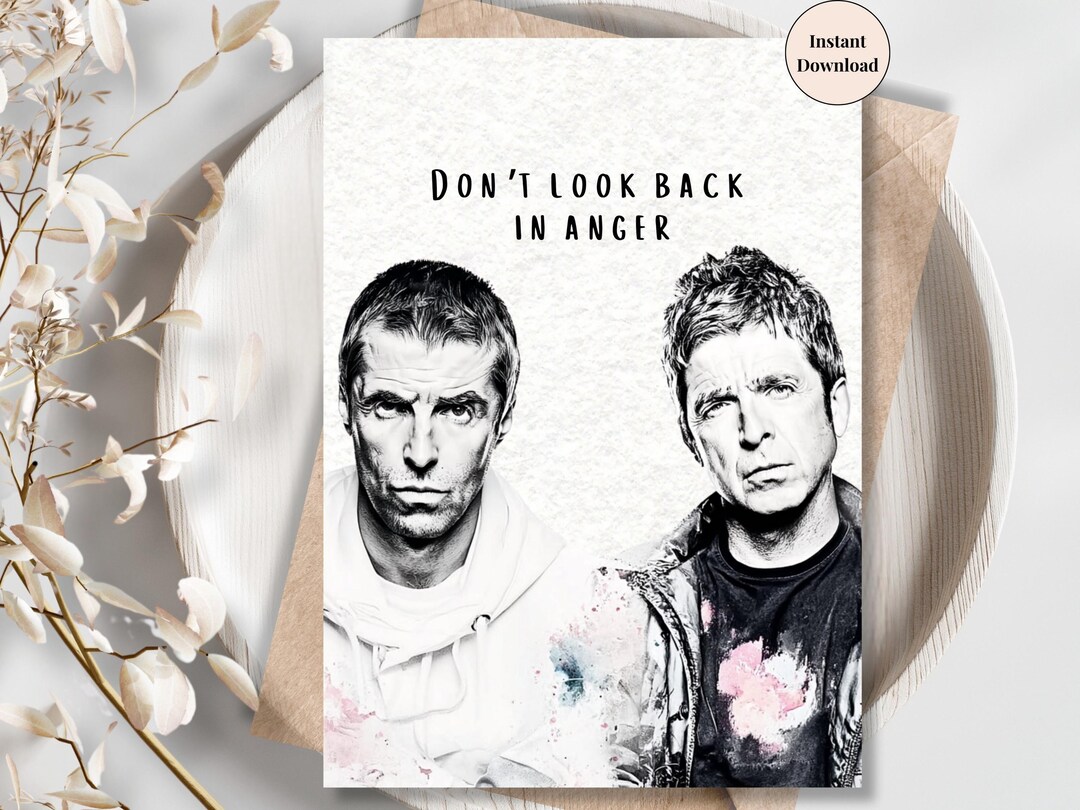 Oasis Lyric Art Card: Britpop Portrait Gift (digital Download) - Etsy