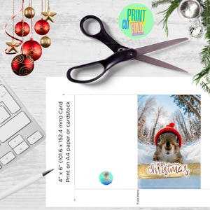 Printable Christmas Card | Cute Animals | Xmas Cards | Christmas PNG ...