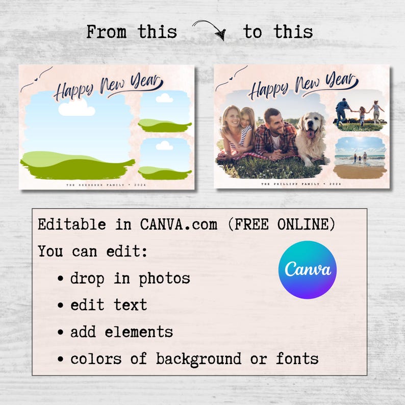 Personalized Family Year in Review E-card: Photo Collage Template ...