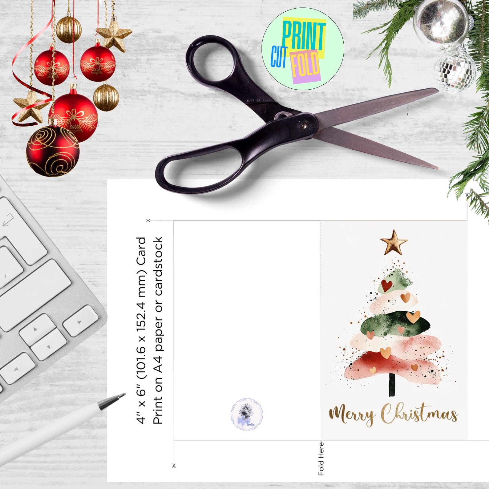 Watercolor Christmas Tree Card: Festive Ecard (digital Download) - Etsy