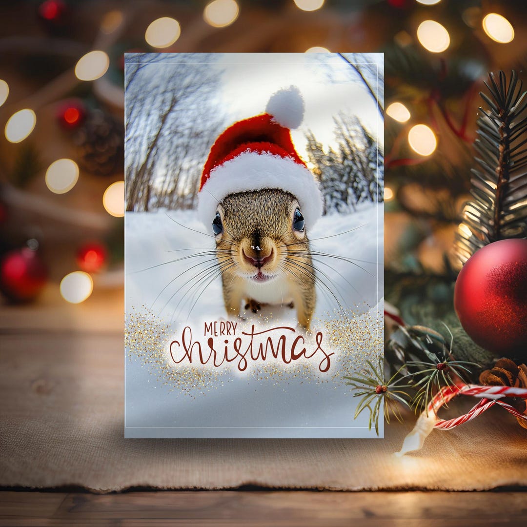 Printable Christmas Card | Cute Animals | Xmas Cards | Christmas PNG ...