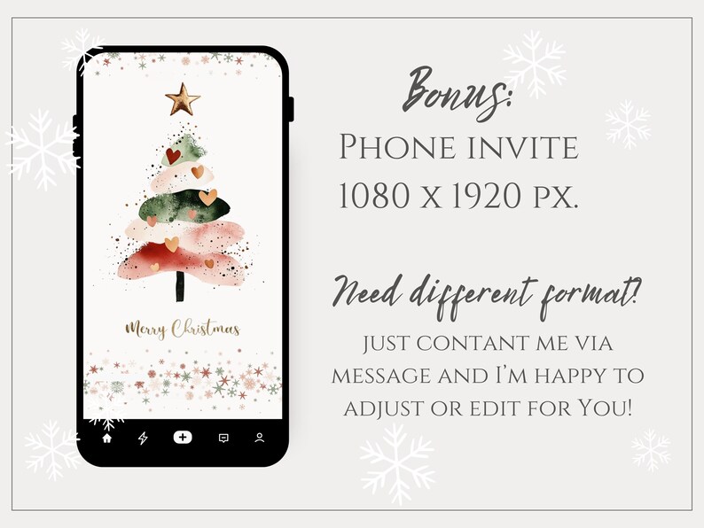 Rustic Christmas Tree Card: Watercolor Holiday Greeting (digital ...