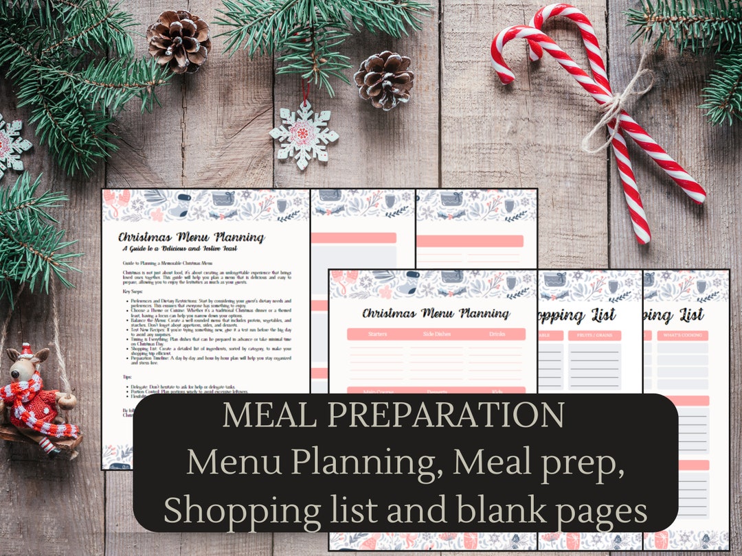 Christmas Meal Planner Printable Template | Christmas Dinner Planning ...