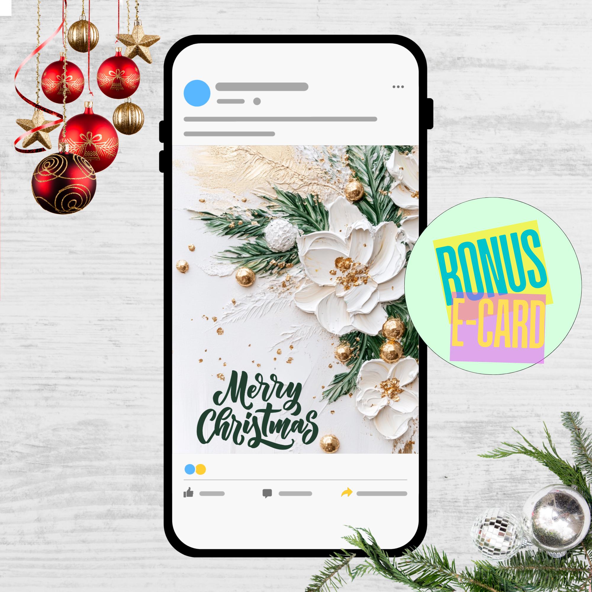 Printable Christmas Cards | Elegant Festive E-cards | Christmas PNG ...