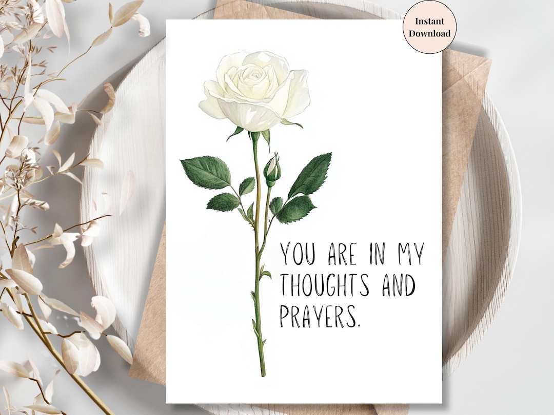 White Rose Sympathy Card: Bereavement Condolences (digital Download) - Etsy
