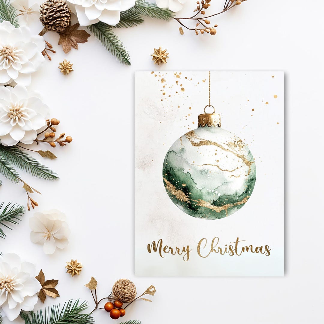 Watercolor Christmas Cards: Printable Festive Ecard (PNG, PDF) - Etsy