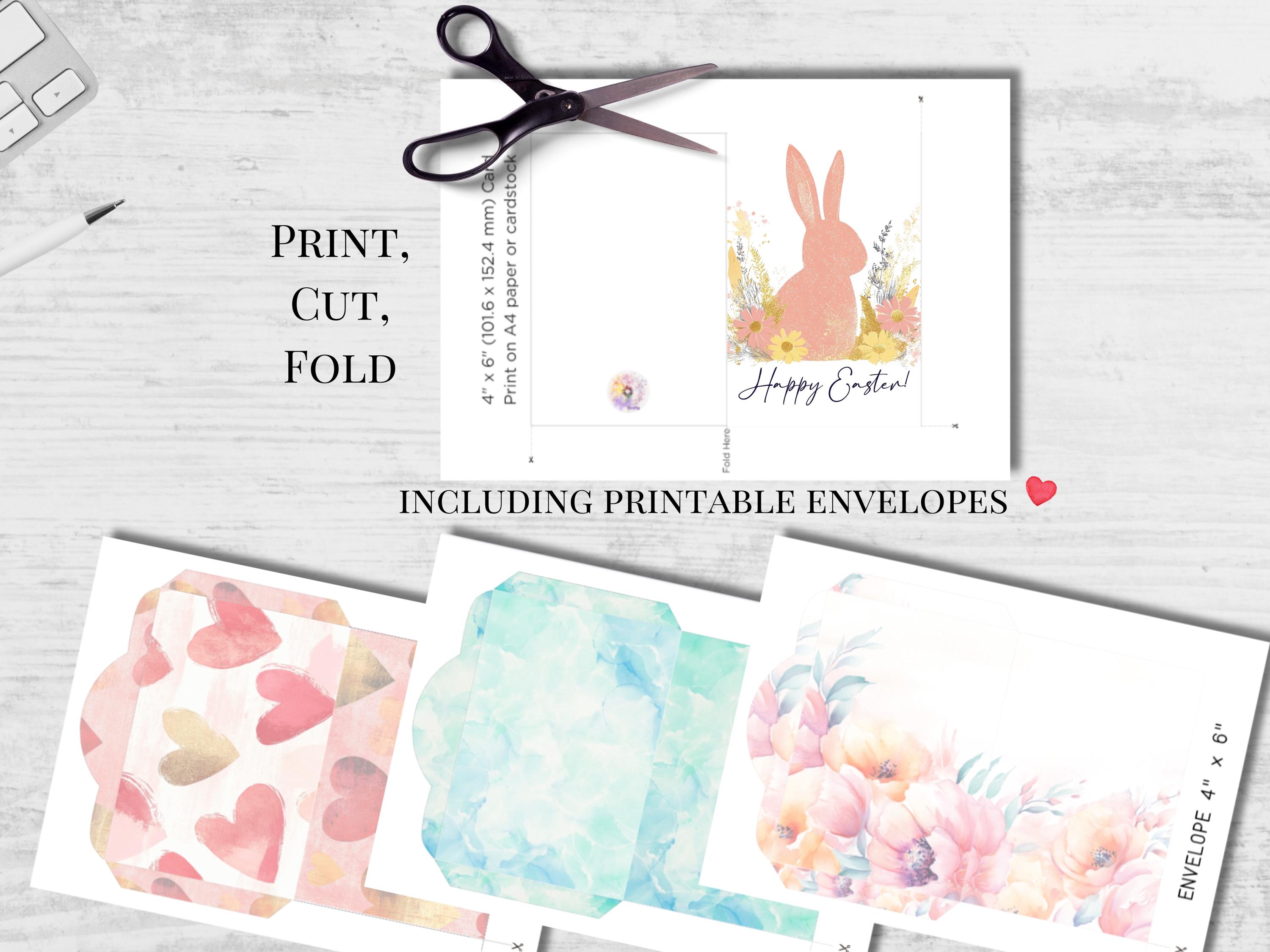 Easter Bunny Printable Card - Minimalist Spring Holiday Greeting ...