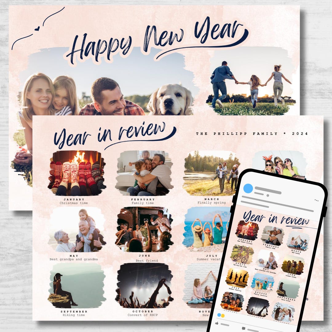 Personalized Family Year in Review E-card: Photo Collage Template ...