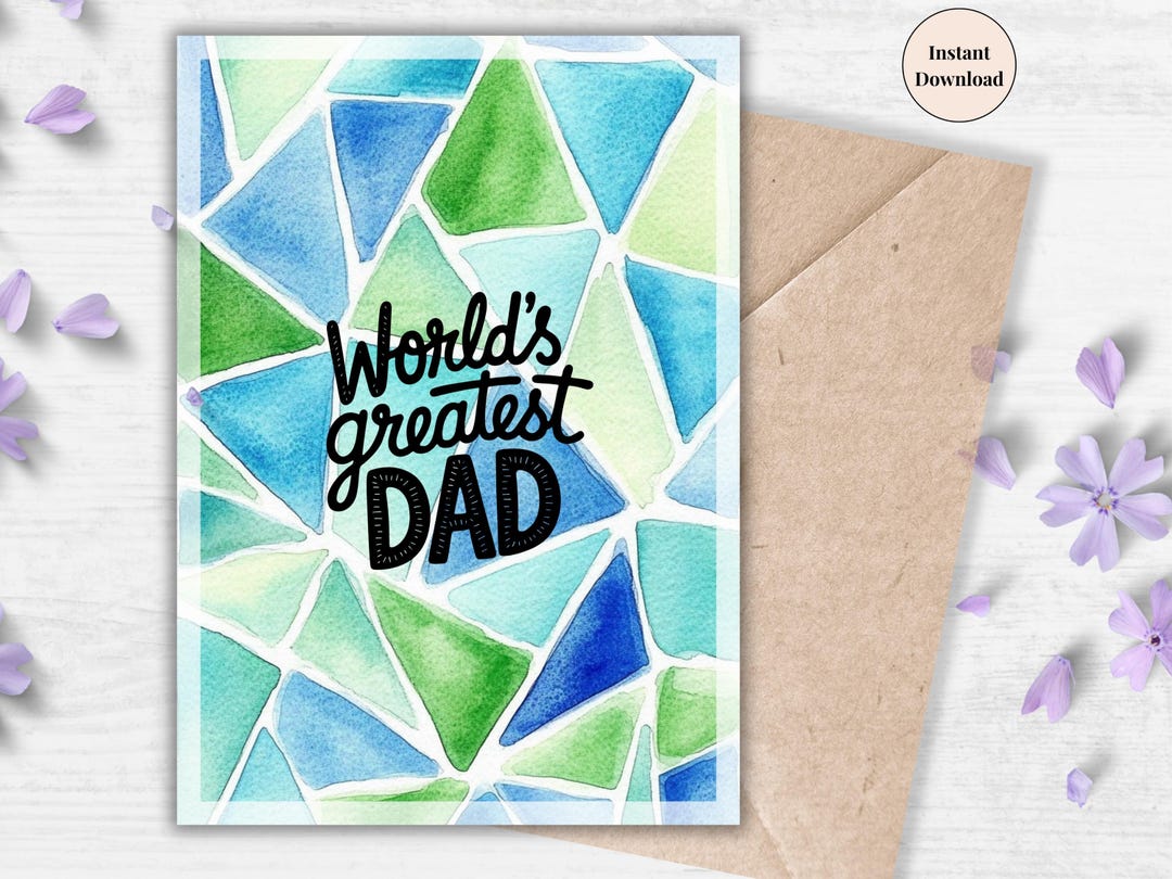 World's Greatest Dad Card: Geometric Father's Day Ecard (digital ...